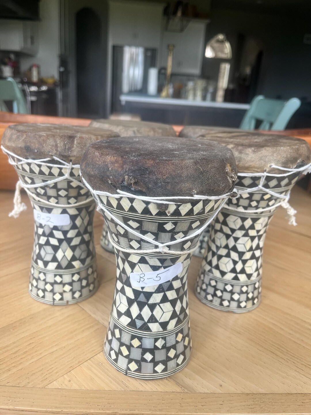Egyptian Handmade Wooden Inlaid Tabla Drum Doumbek (all 5 Drums) - Etsy
