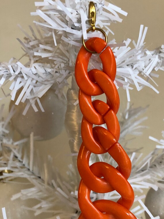 Orange Bracelet Plastic Chain Gold Center Adjustable … - Gem
