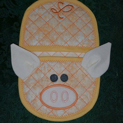 Pig sewing Machine Pattern Oven Mitt - Etsy