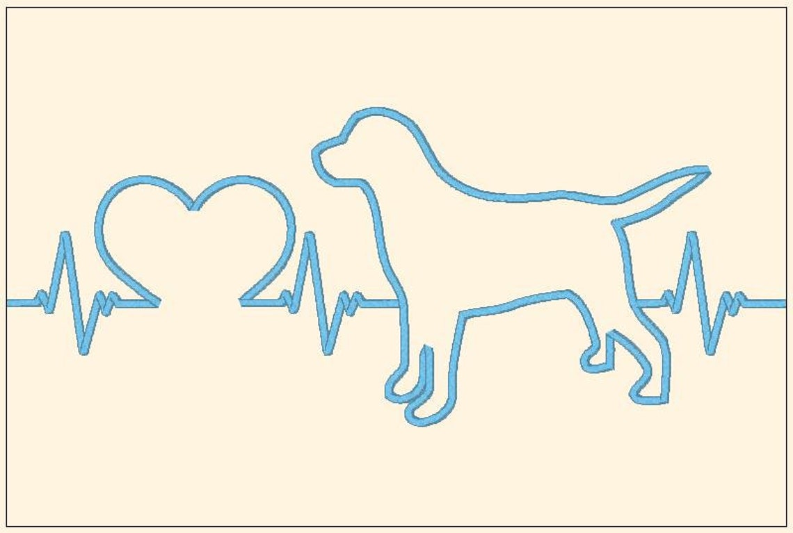 Dog Heartbeat Line Ekg Embroidery Designs 4x4, 5x7, 6x10 and Jacket ...