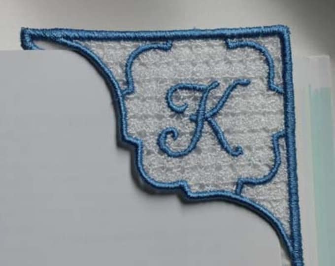 Lace Monogram Bookmark1 in the Hoop Freestanding Lace Embroidery ...