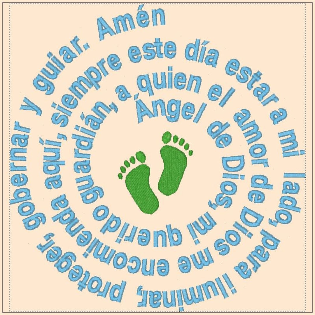 Guardian Angel Baby Feet 8, 7, 6, 5 and 4x4 in Prayer Spiral Block Font ...