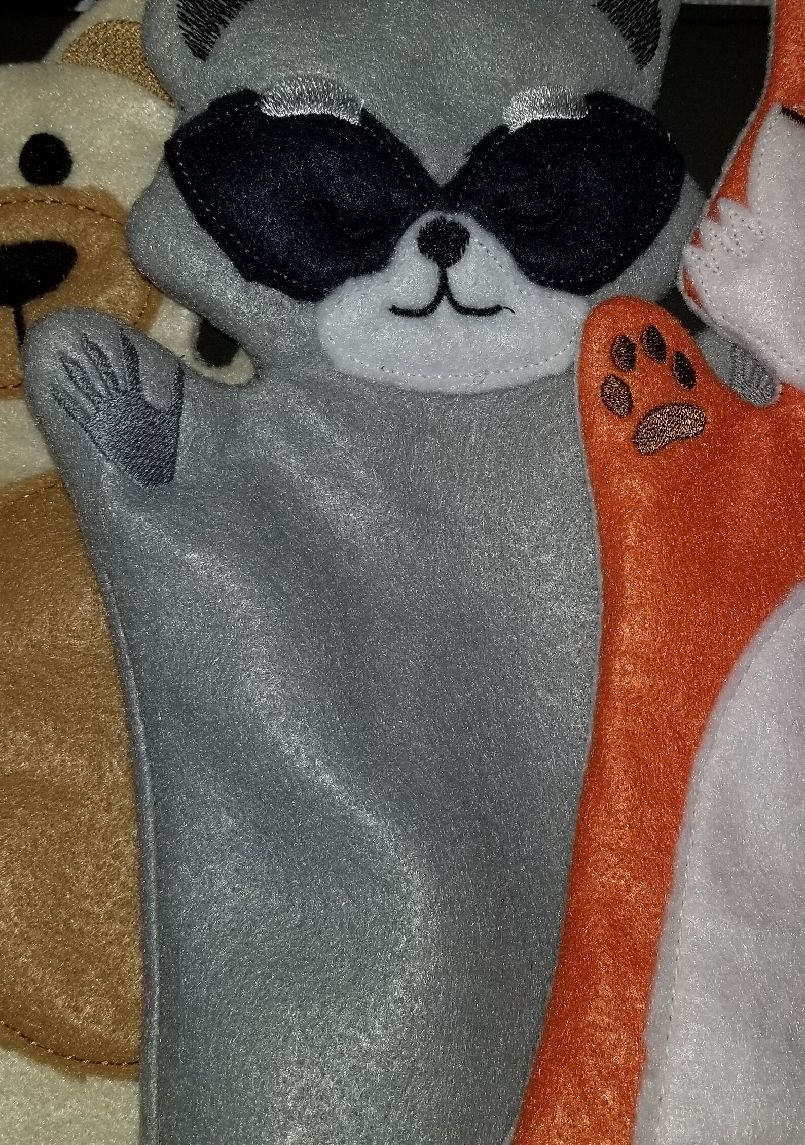 Raccoon Hand Puppet in the Hoop Embroidery Design Adult and - Etsy