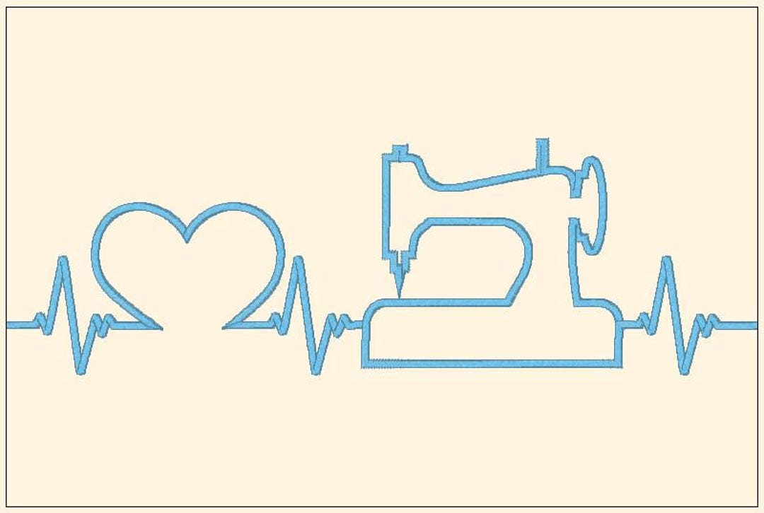 Sewing Heartbeat Line Embroidery Design Jacket Back Large Hoop ...