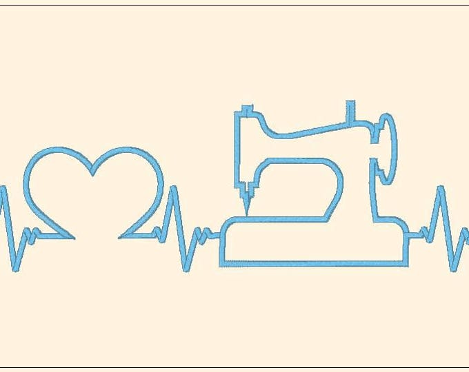 Sewing Heartbeat Line Embroidery Design Jacket Back Large Hoop - Etsy