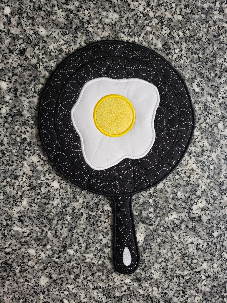 Frying Pan Hot Pad in the Hoop Ith Embroidery Design Pattern - Etsy