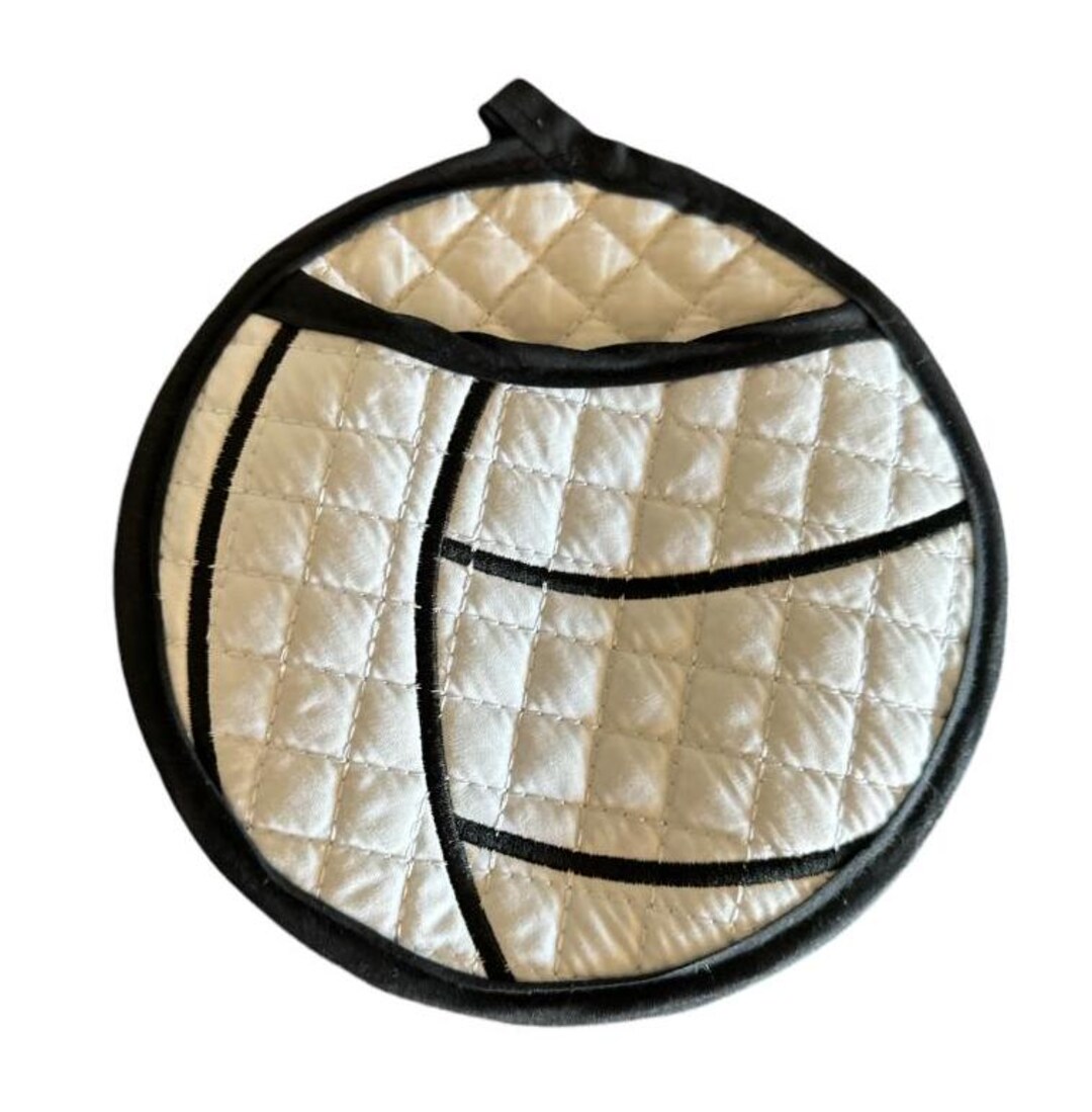 Volleyball Round in the Hoop Oven Mitts, Quilted Machine Embroidery ...