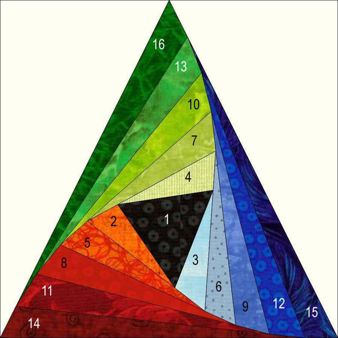 Twisted Triangle (embroidery Design Version) Quilting Block Paper ...