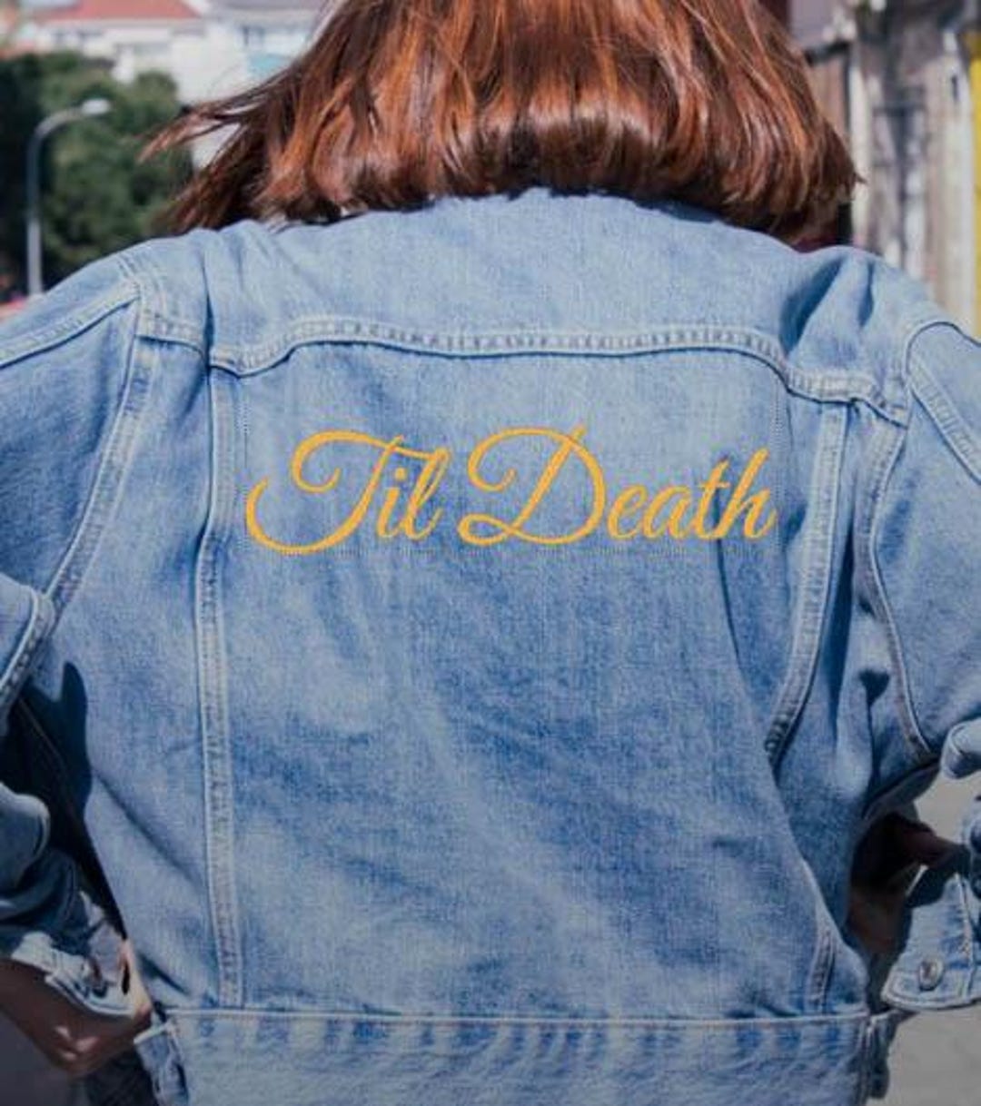 Til Death Jacket Back Script Lettering in 3 Sizes for Machine ...