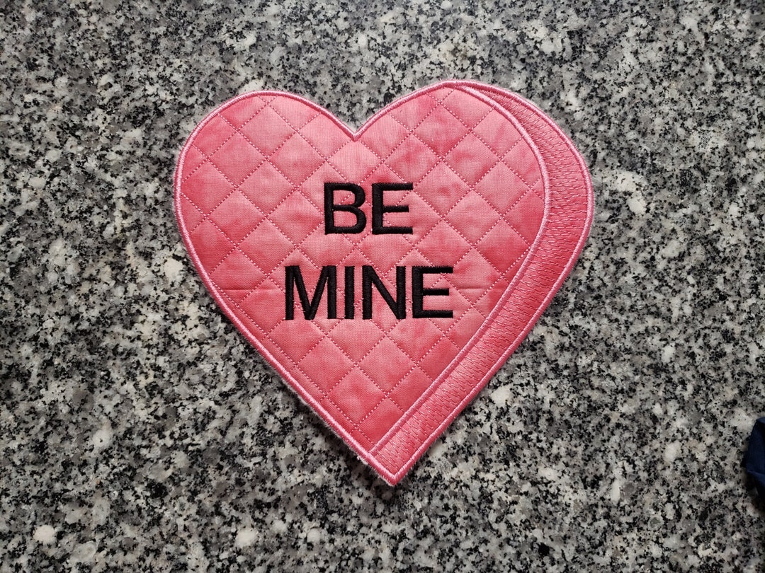 Conversation Heart Quilted Hot Pad Applique in the Hoop Ith Embroidery ...