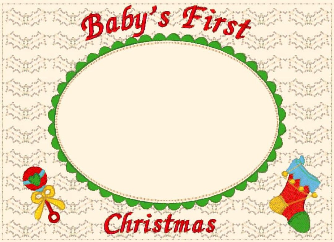 Baby's First Christmas Frame Matte Machine Embroidery Designs ...
