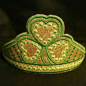 Shamrock, St Patrick's Day, Tiara Crown Hairband Headband Slider in the ...