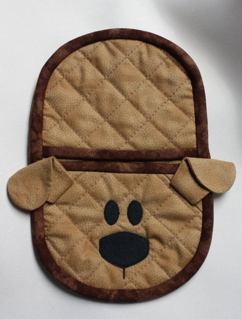 Set of 5 Oven Mitt Pot Holder in the Hoop Applique Machine - Etsy Denmark