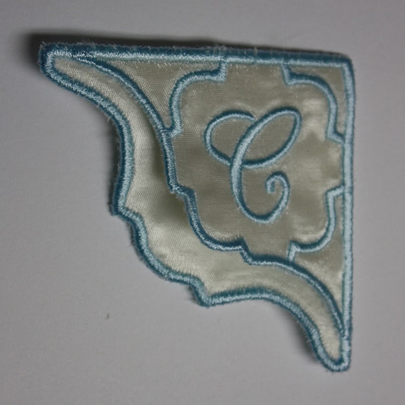 In the Hoop Fabric Applique Fancy Edge Monogram Bookmark1 - Etsy