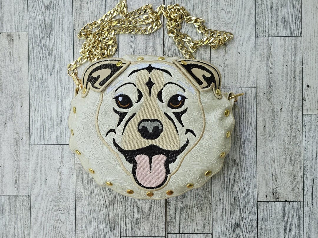 Pitbull LARGE Version Rivet Purse Embroidery Pattern Ith - Etsy