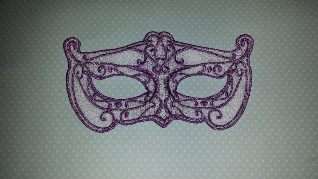 Masquerade Halloween Mask Freestanding Lace in the Hoop Embroidery ...