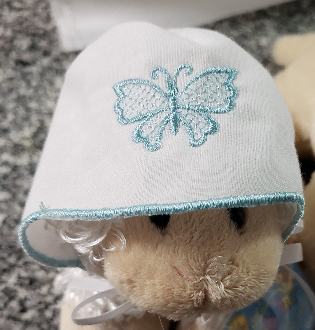 Bonnet Sizes Preemie Small 1-4 Lbs With Heirloom Butterfly in the Hoop ...