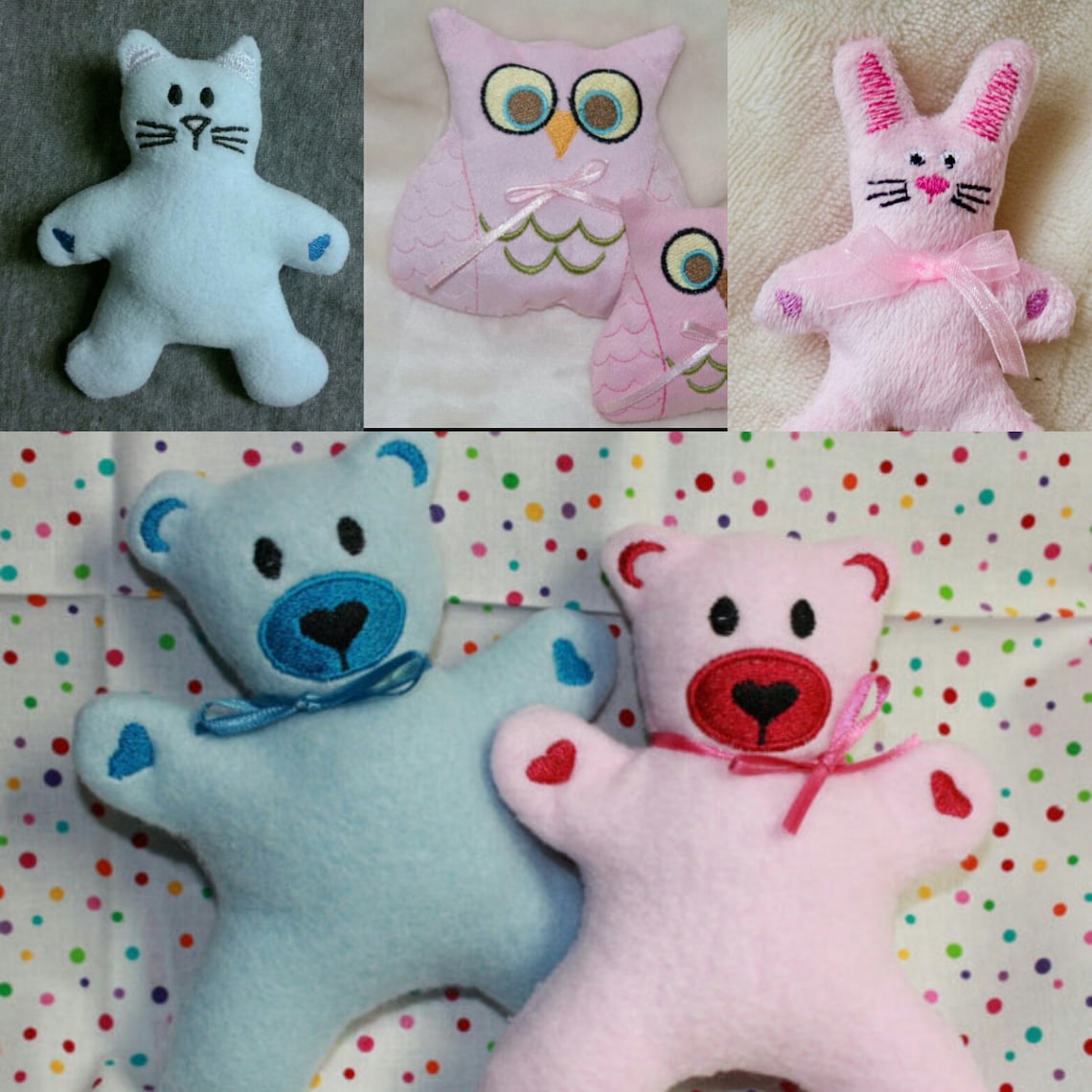 4 Piece Softie Plush Stuffie in the Hoop Machine Embroidery *digital ...
