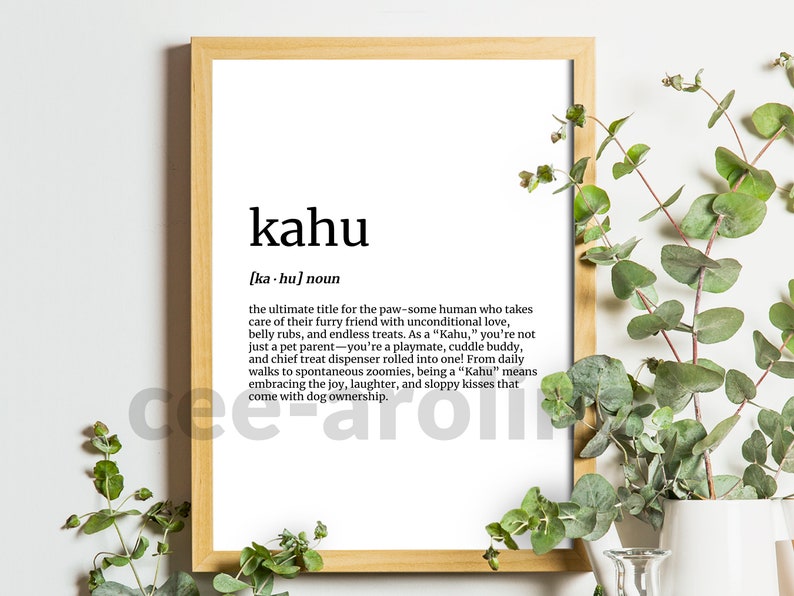 Printable Definition Quote - Kahu Print - Wall Art - Digital File ...