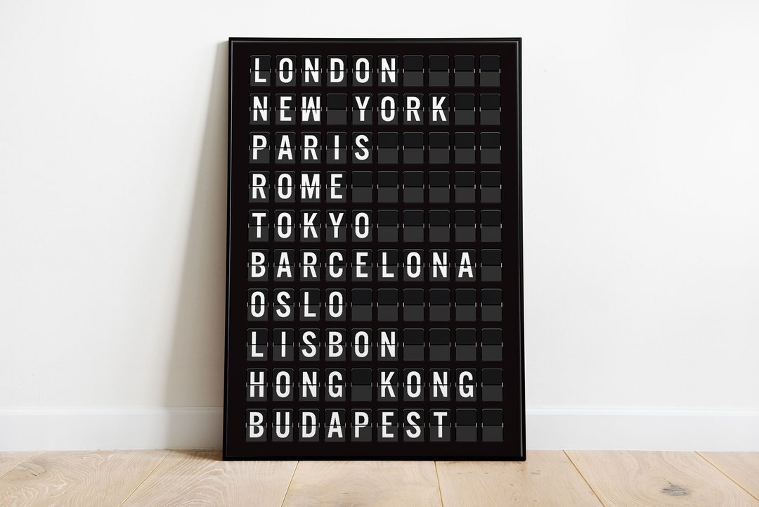 Printable - Airport Departures Print - Gift for Travellers ...