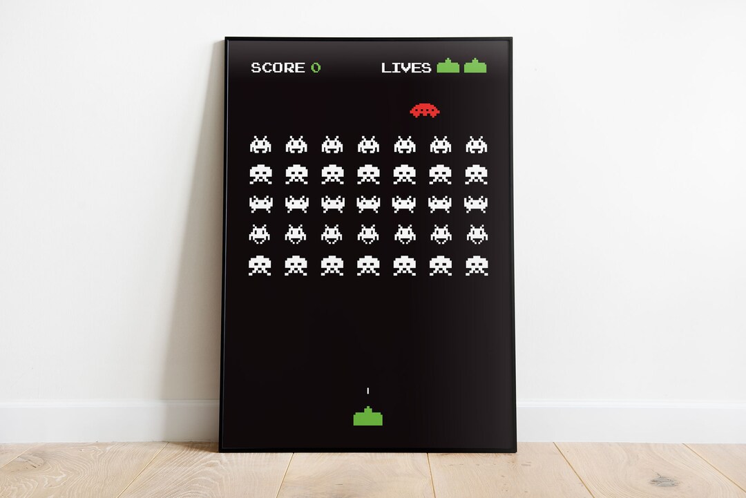 Printable Space Invaders Gaming Print Gamer Gifts - Etsy