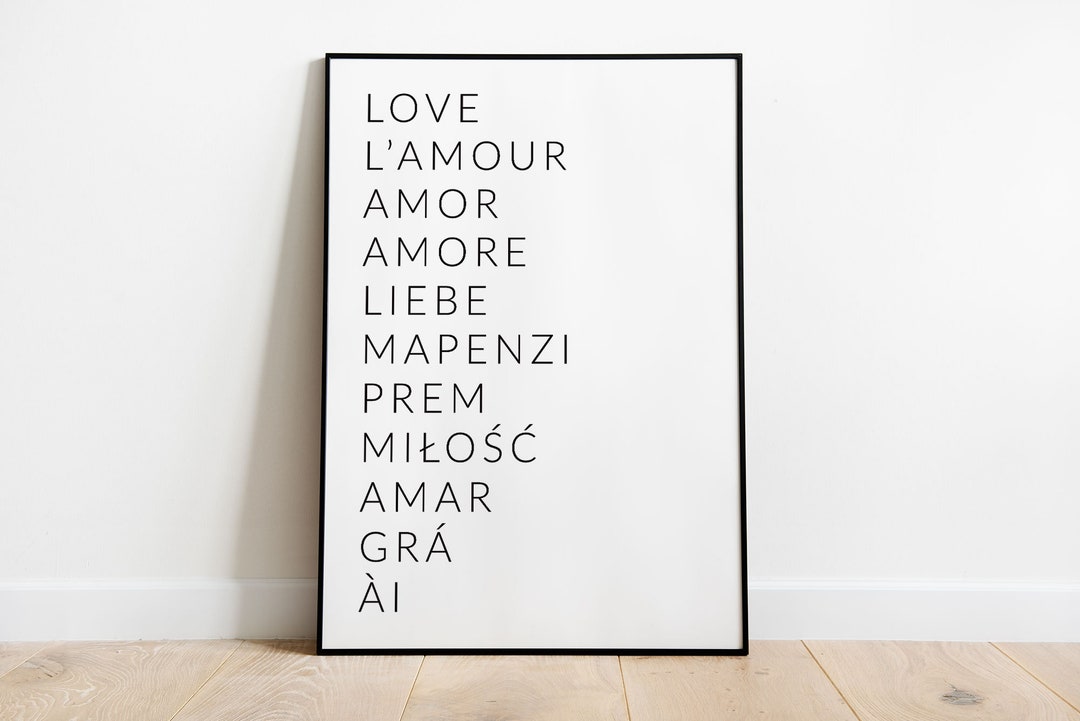 Printable - Love in Different Languages Quote - Inspirational Quote ...