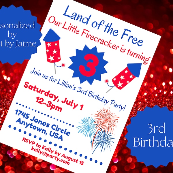 Firework Invitation - Etsy
