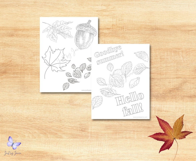 Fall/autumn Themed Coloring Pages/sheets-instant Download-leaves ...