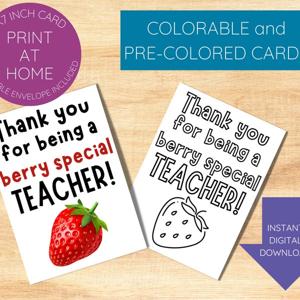 Teacher Berry Special Printable - Etsy