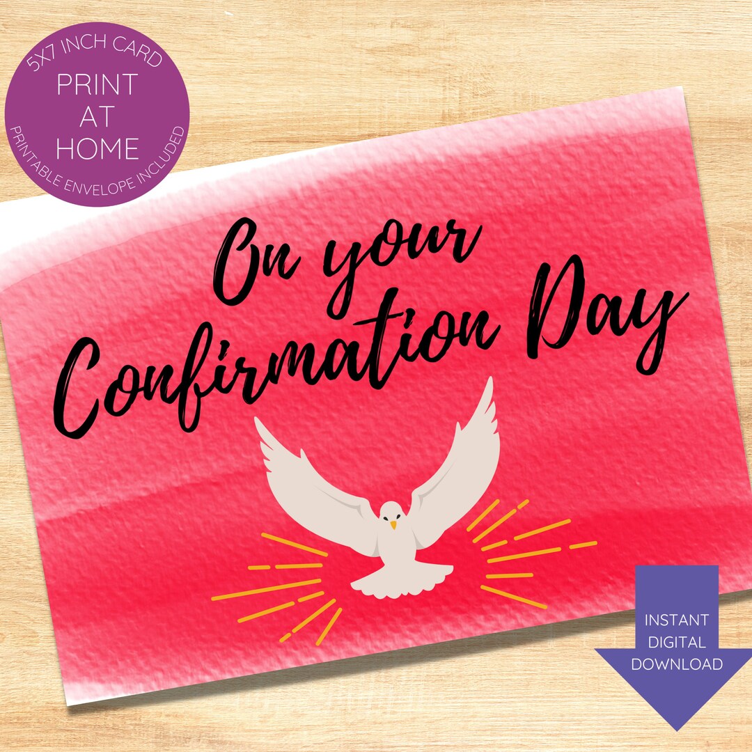 Red Confirmation Printable Card-instant Download-catholic-christian ...