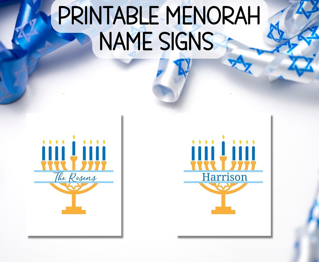Printable Menorah Name Sign- Hanukkah-chanukah-personalized-pick Name ...