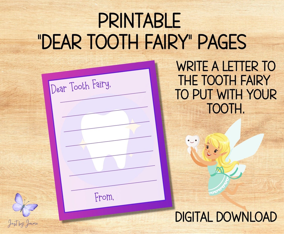 Printable Letter to Tooth Fairy-loose Tooth-instant Download-write ...