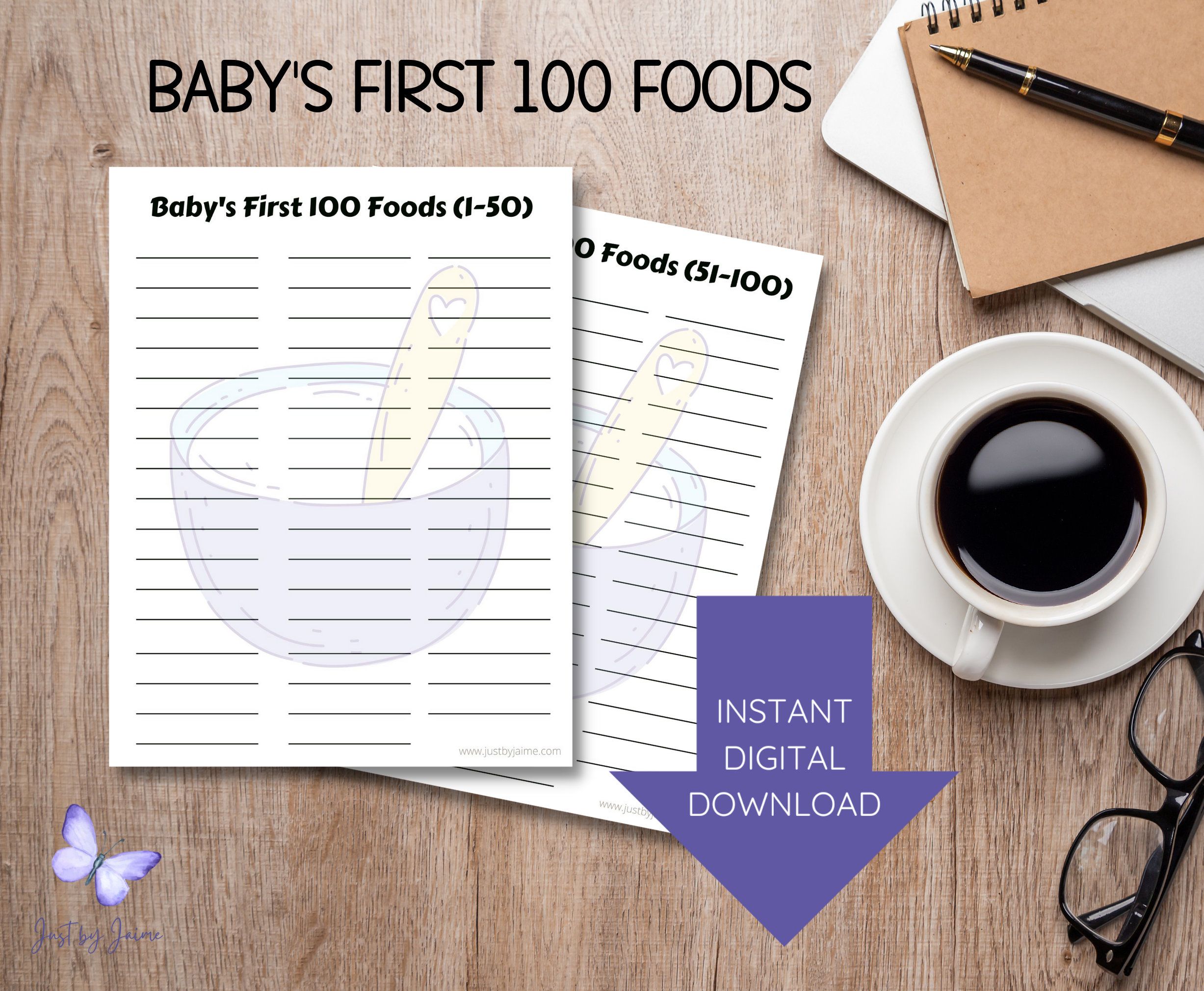 Printable Baby's First 100 Foods Sheet-instant Download-keep Track of ...