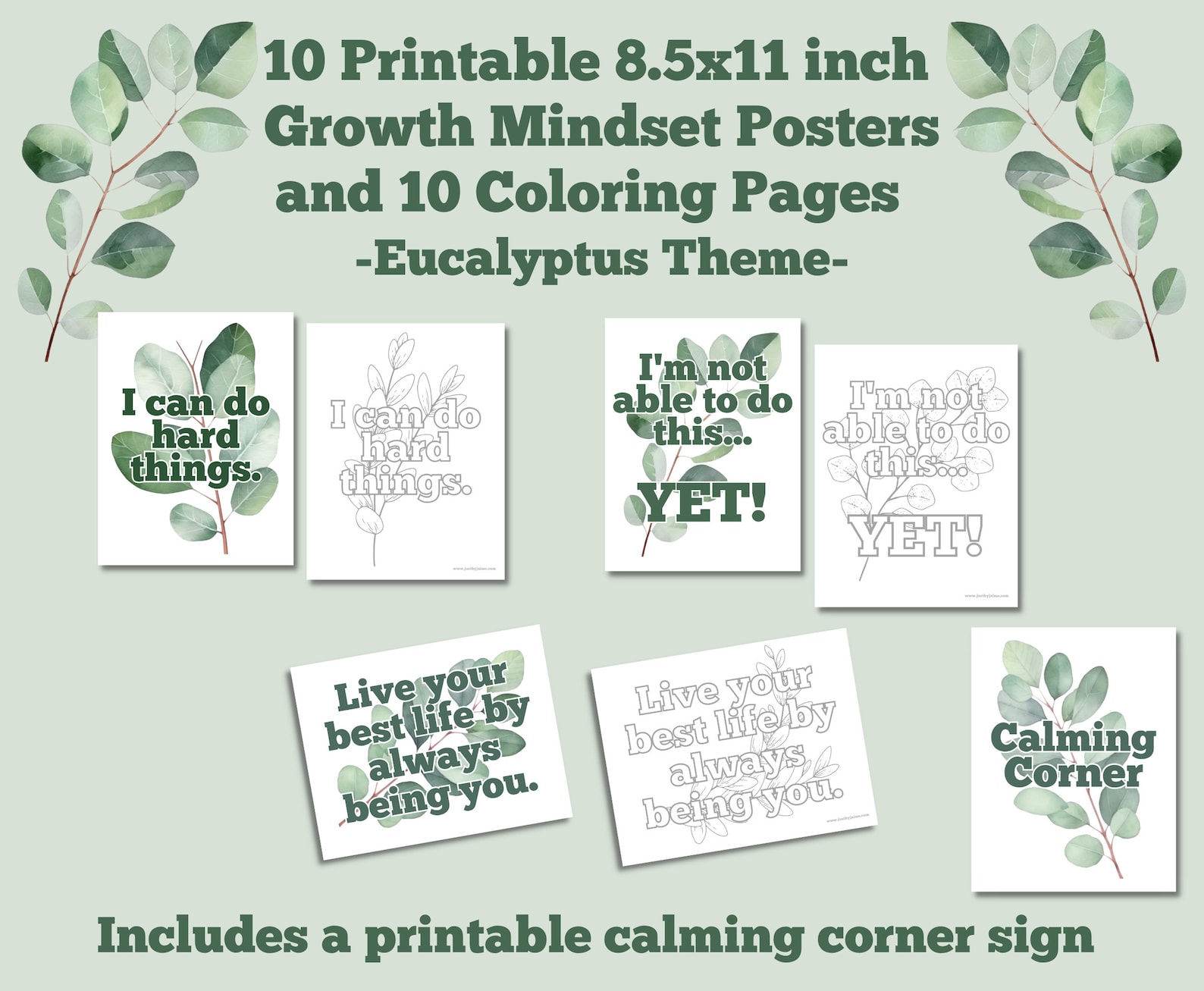 Printable Growth Mindset Posters and Coloring Pages-motivational ...