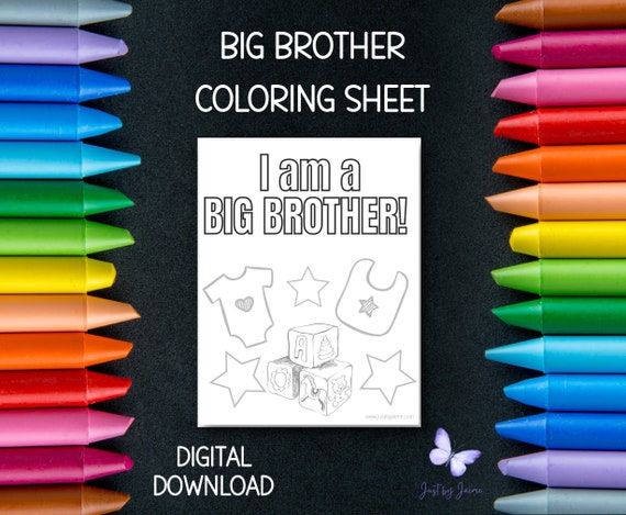 Printable I Am a Big Brother Coloring Sheet-digital - Etsy