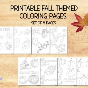 Fall/autumn Themed Coloring Pages/sheets-instant Download-leaves ...