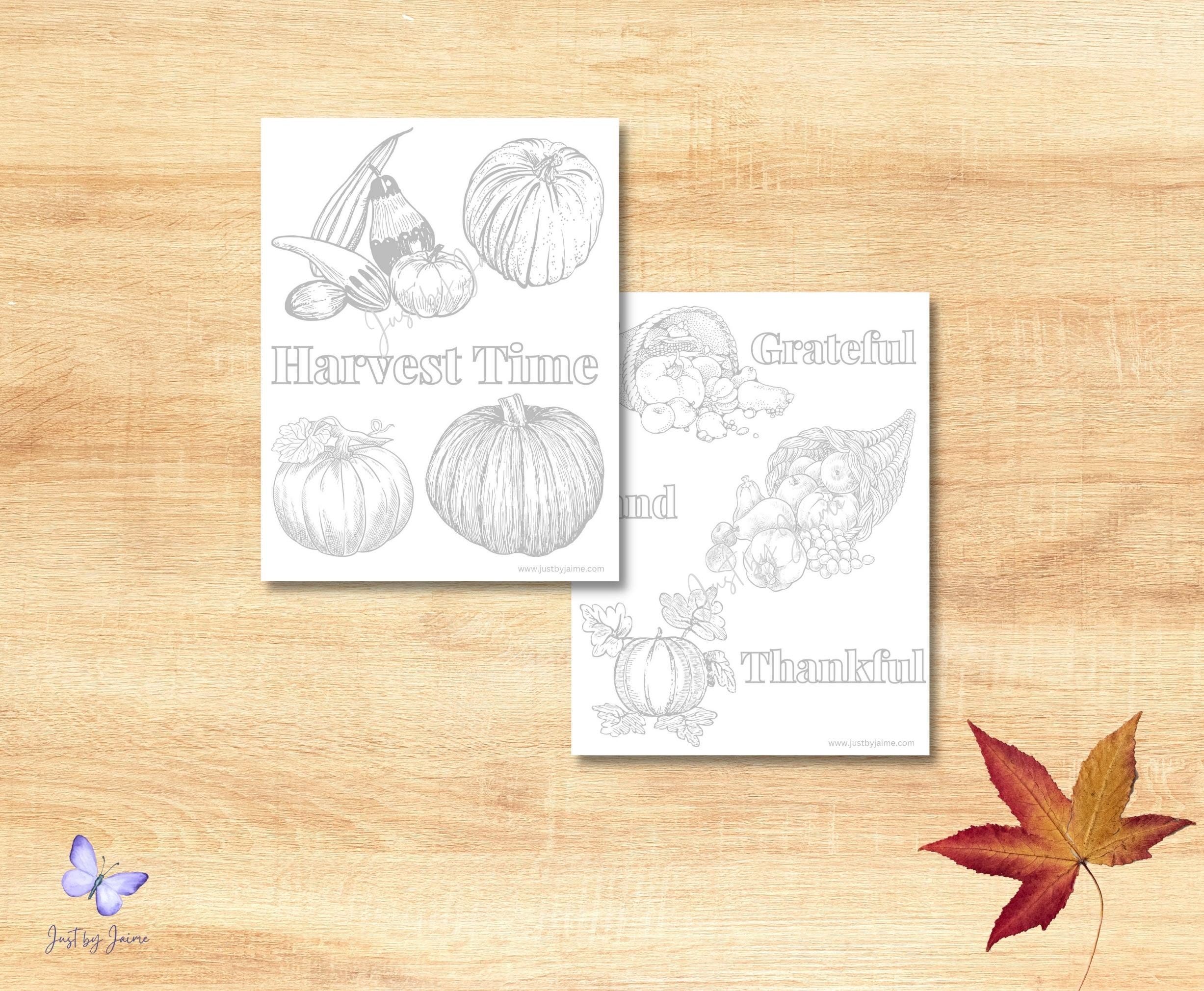 Fall/autumn Themed Coloring Pages/sheets-instant Download-leaves ...