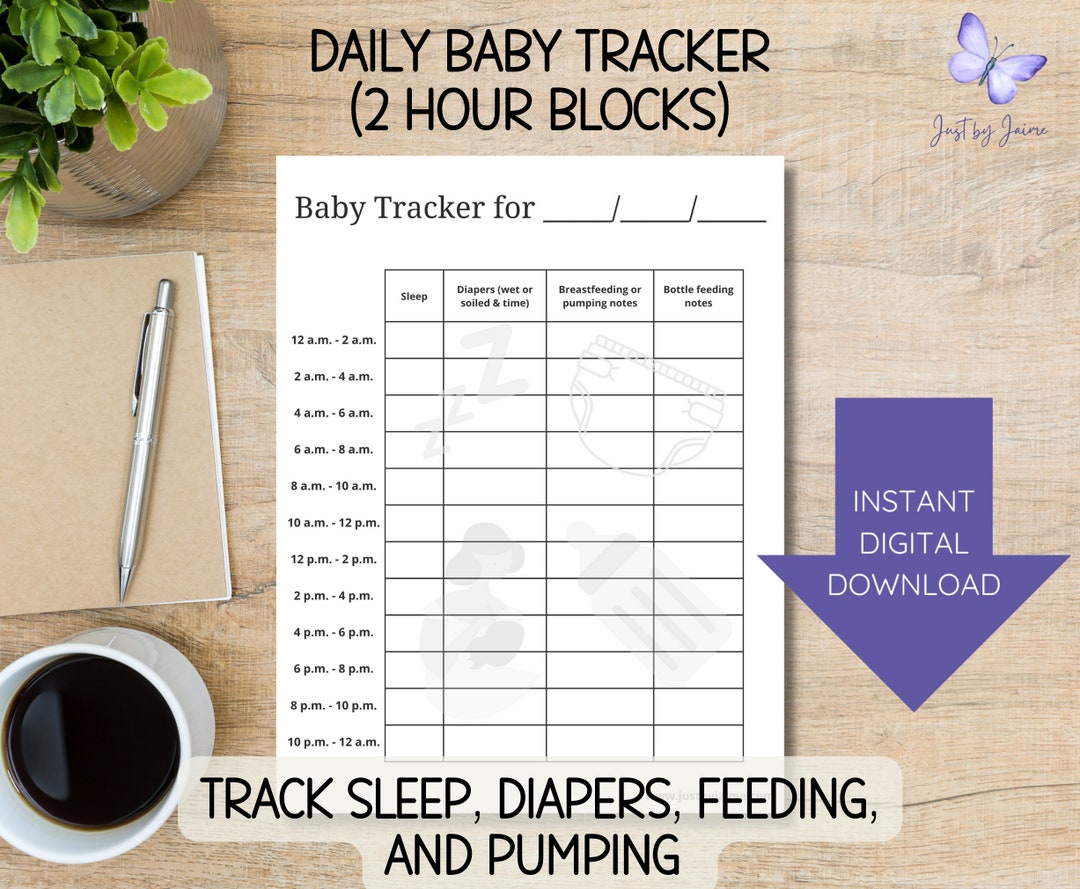 Printable Daily Baby Tracker-instant Download-sleep, Diapers ...