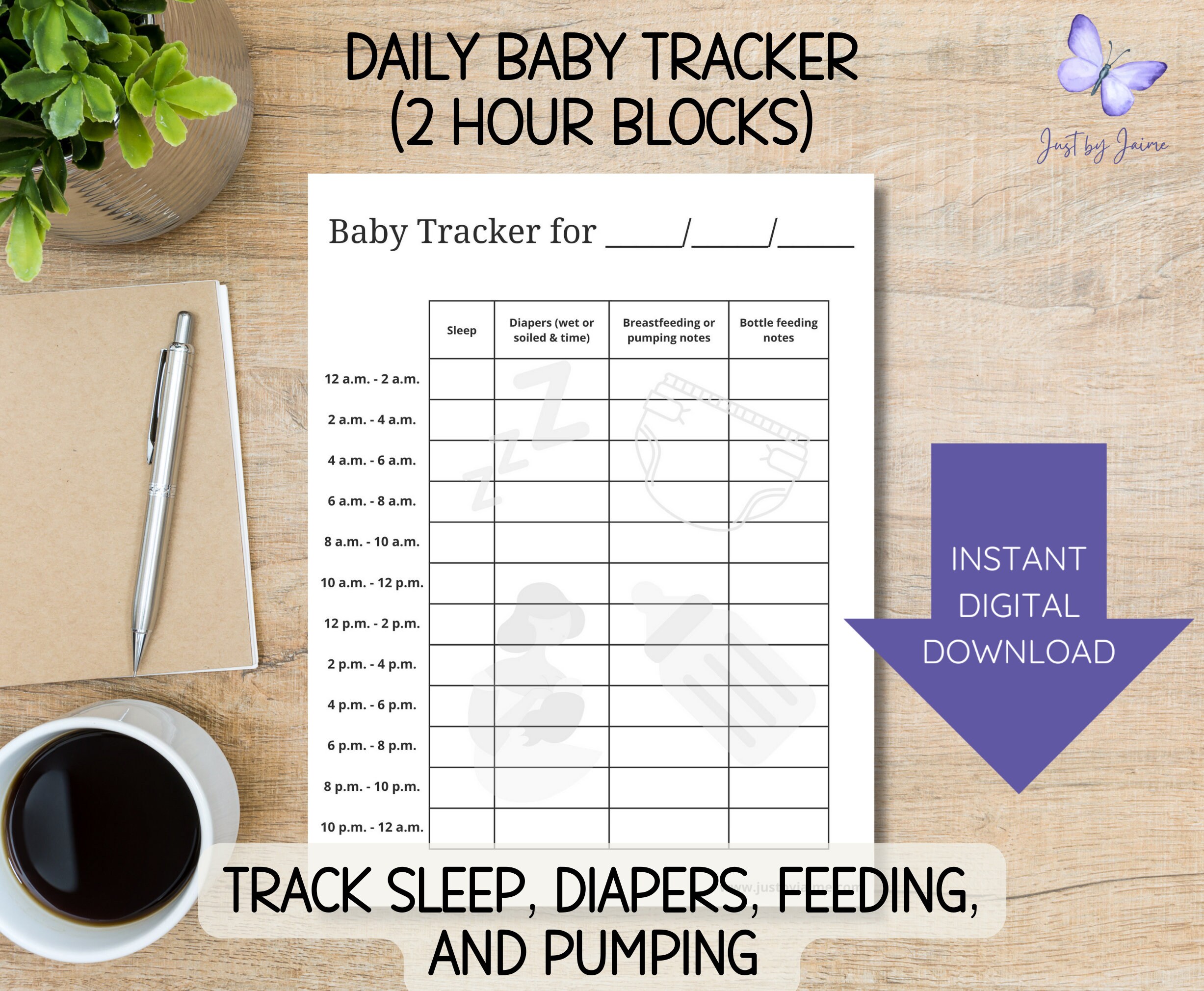 Printable Daily Baby Tracker-instant Download-sleep, Diapers ...