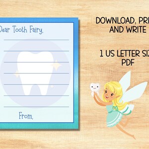Printable Letter to Tooth Fairy-loose Tooth-instant Download-write ...