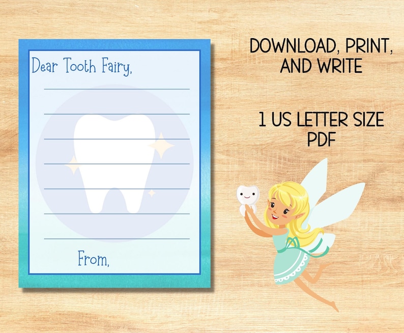 Printable Letter to Tooth Fairy-loose Tooth-instant Download-write ...