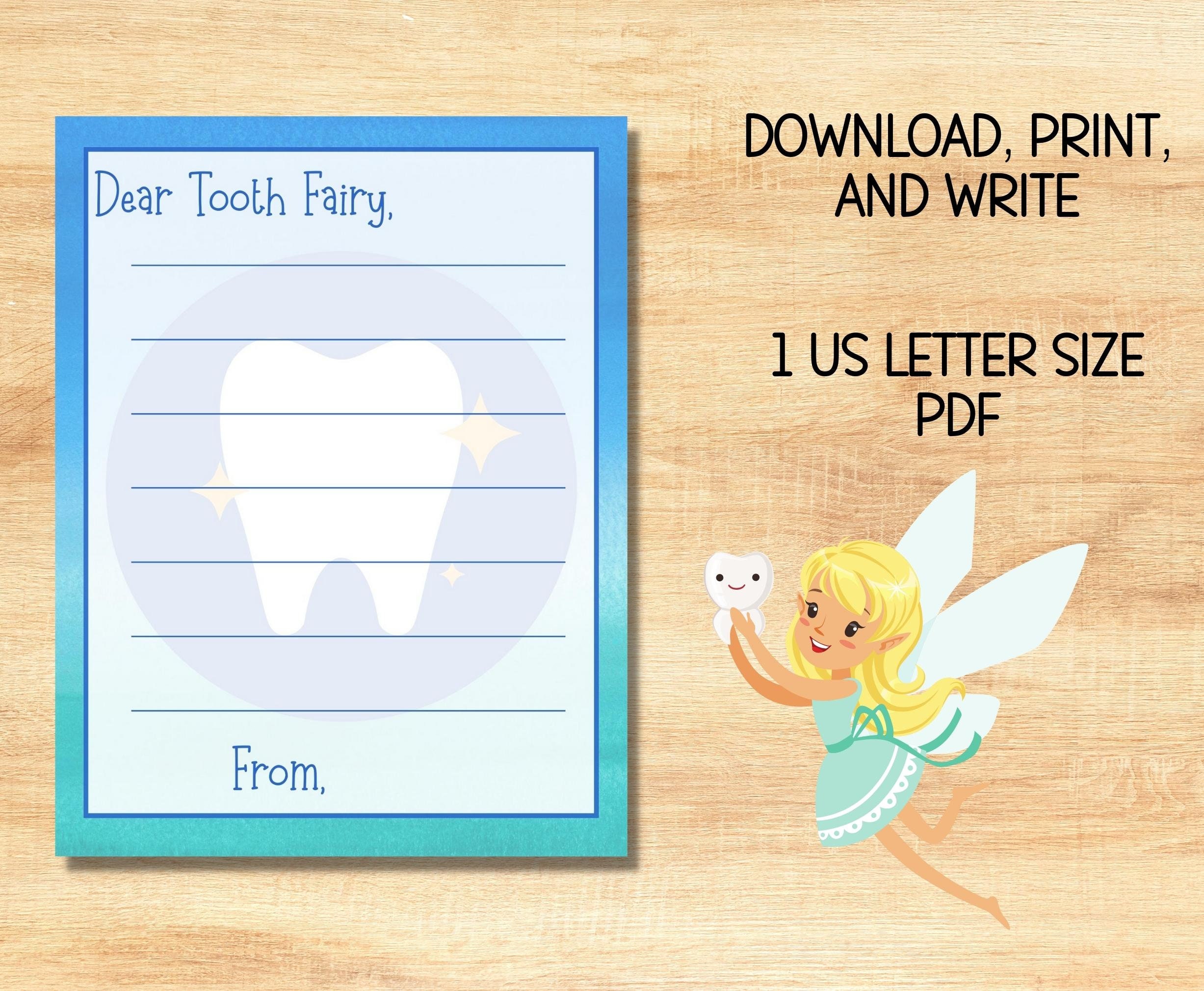 Printable Letter to Tooth Fairy-loose Tooth-instant Download-write ...