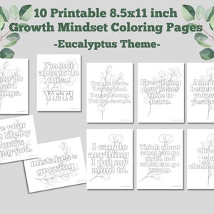 Printable Growth Mindset Posters and Coloring - Etsy