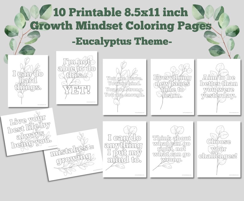 Printable Growth Mindset Posters and Coloring - Etsy