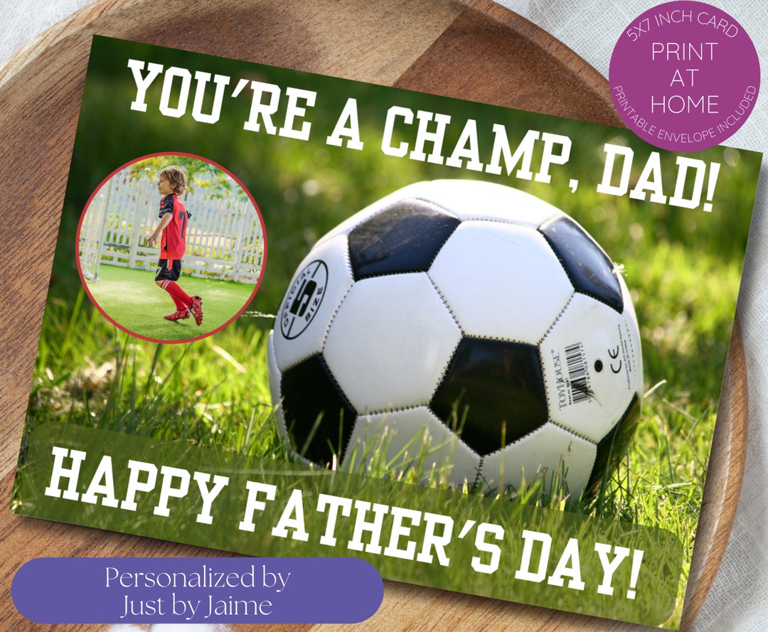 Personalized Soccer Father's Day Card-printable-photo-custom-digital ...
