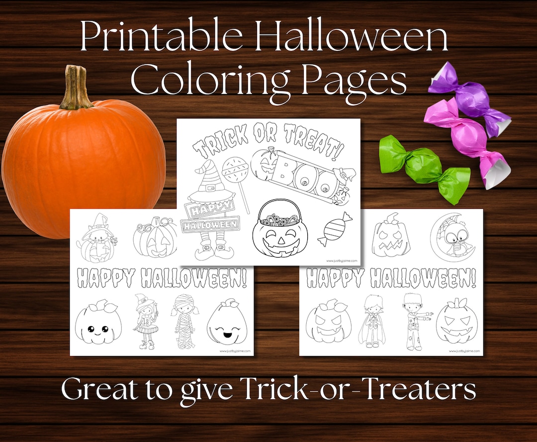 Halloween Themed Coloring Pages/sheets-instant Download-great for Non ...