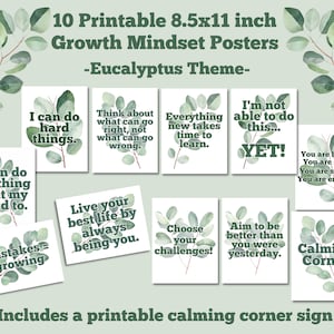 Printable Growth Mindset Posters and Coloring Pages-motivational ...