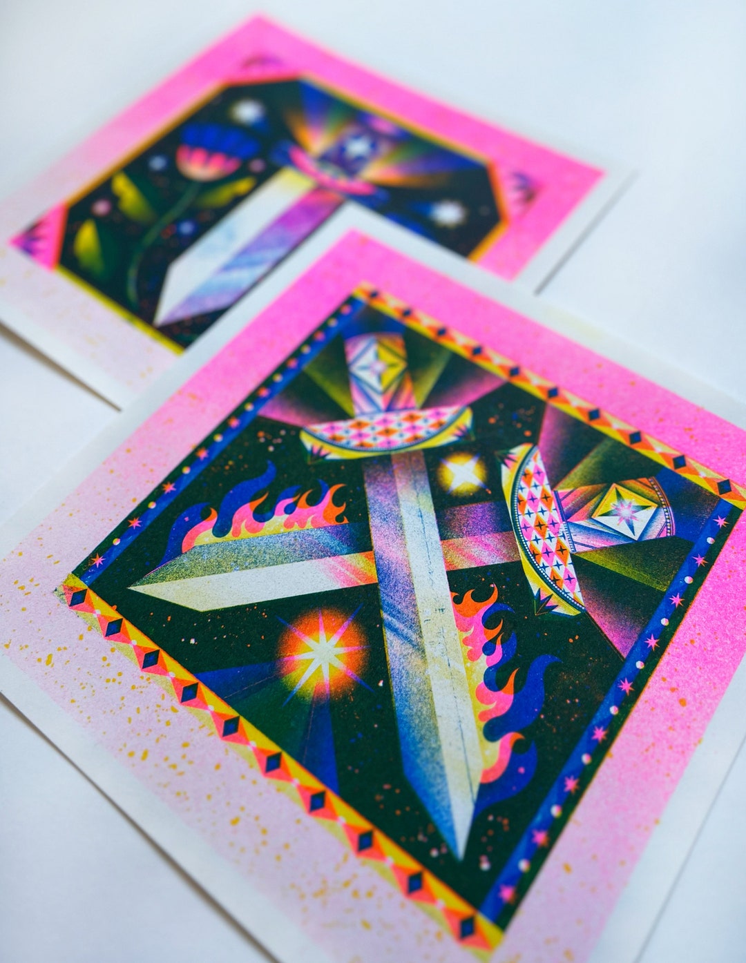 Magical Swords - Riso Prints - Etsy