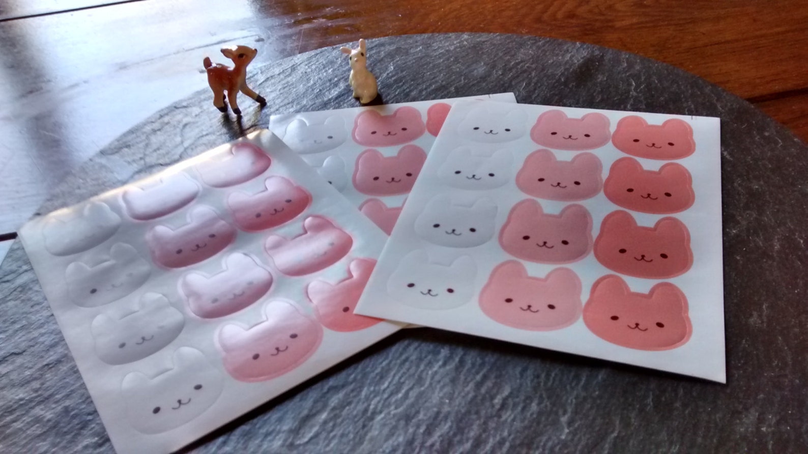 12 or 24 Stickers Cute Pink Bunny Rabbit Face Kawaii Sticker 3 - Etsy