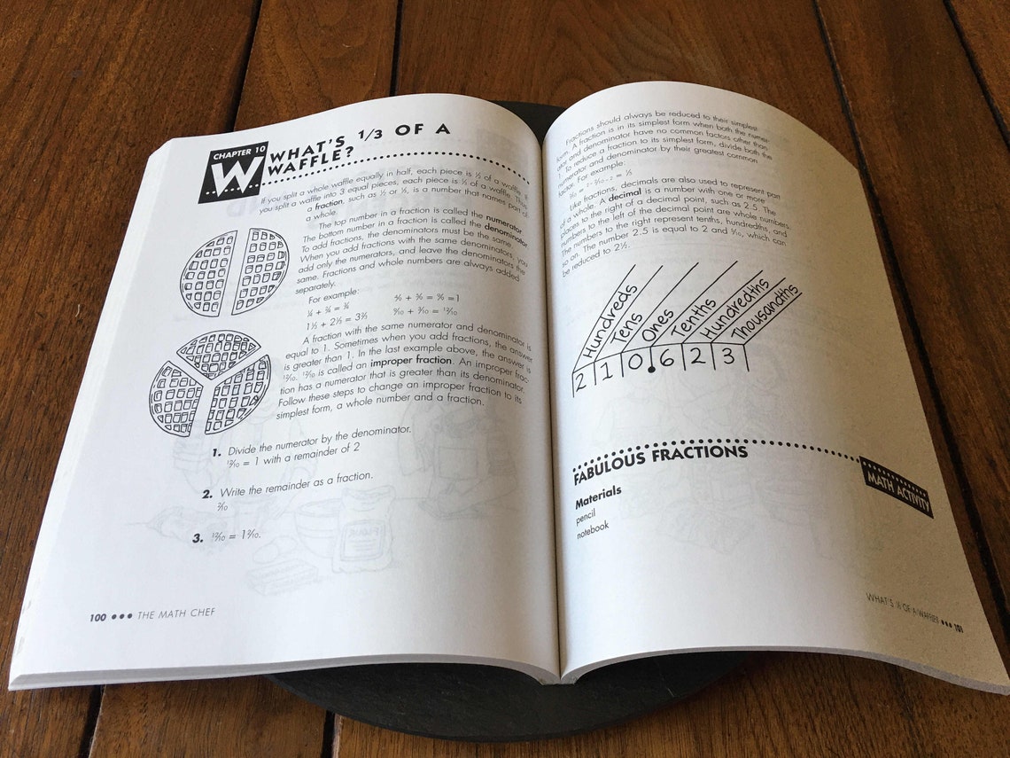 VTG 90s the Math Chef 60 Kid Recipes Math Activities - Etsy